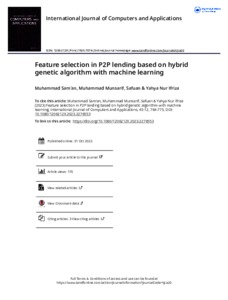 Feature selection in P2P lending based on hybrid genetic algorithm with machine learning ...